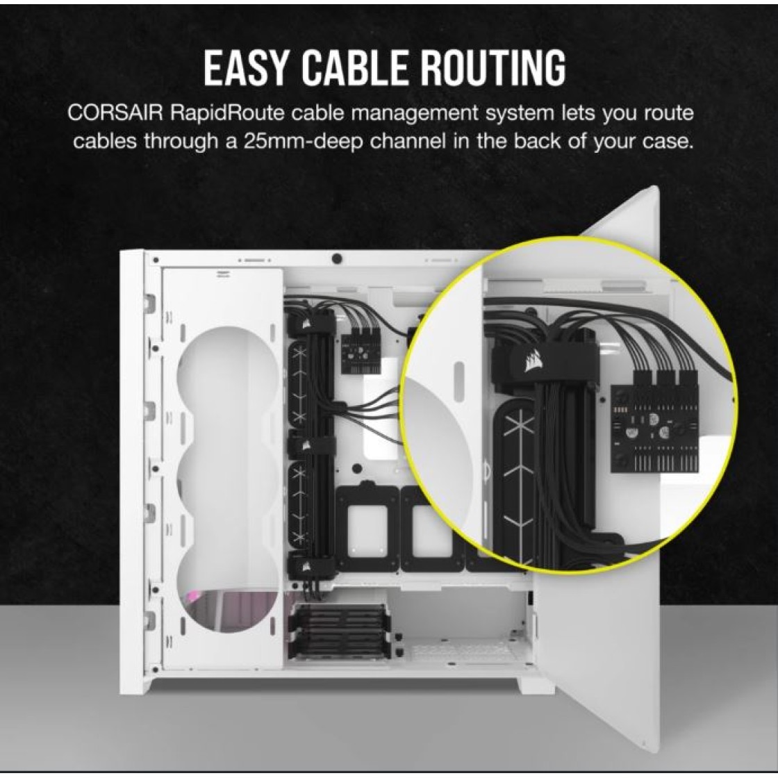Corsair iCUE 5000D RGB AIRFLOW Mid-Tower Case, True White Corsair iCUE 5000D RGB AIRFLOW Mid-Tower Case, True White