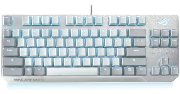 ASUS ROG Strix Scope NX TKL Moonlight White RED switches