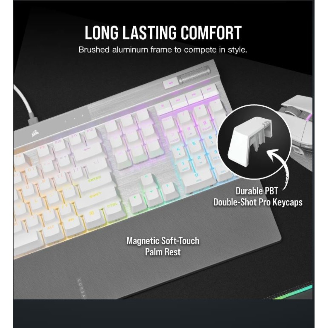 Corsair K70 RGB PRO White Mechanical Gaming Keyboard