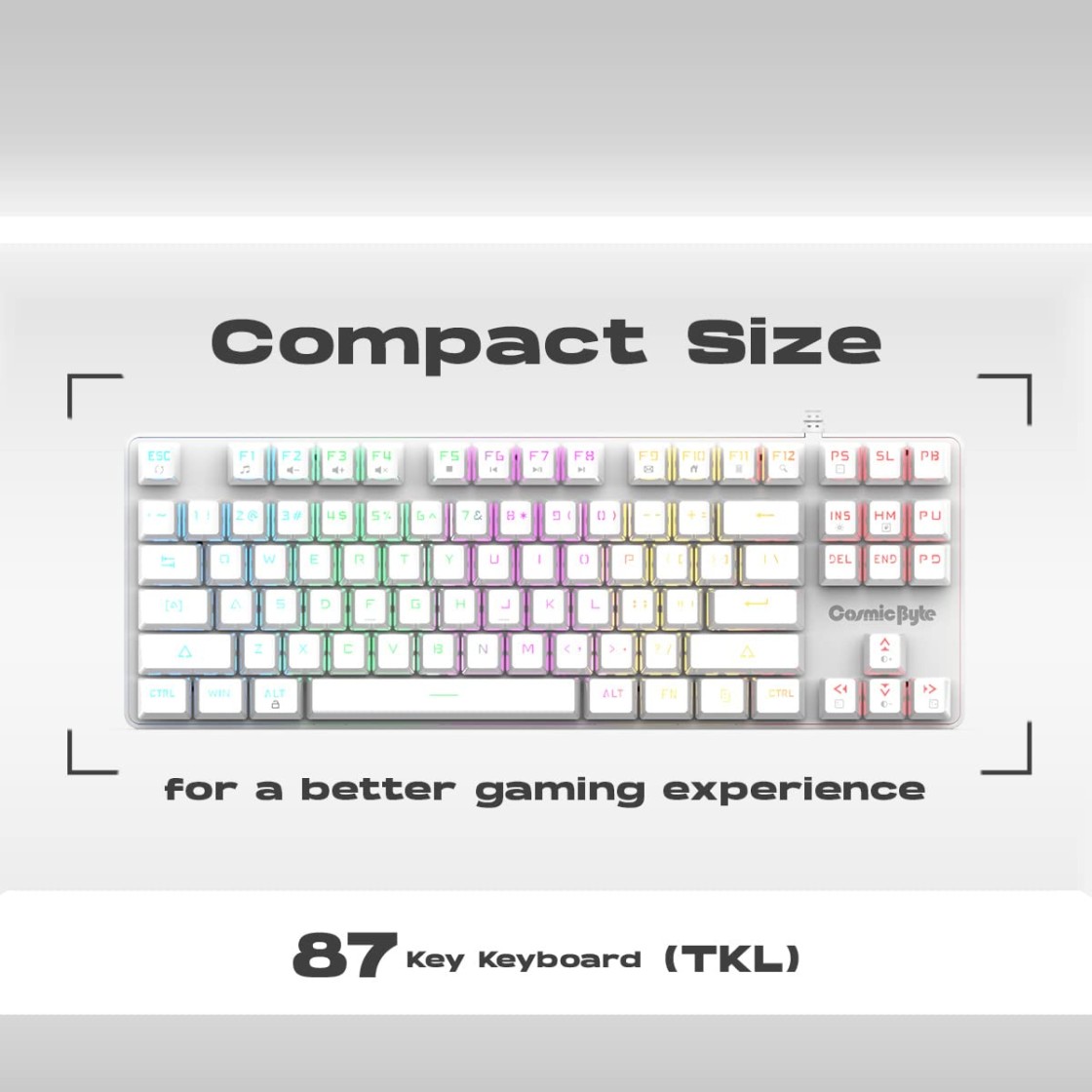 Cosmic Byte GK 37 Firefly White TKL Mechanical Keyboard