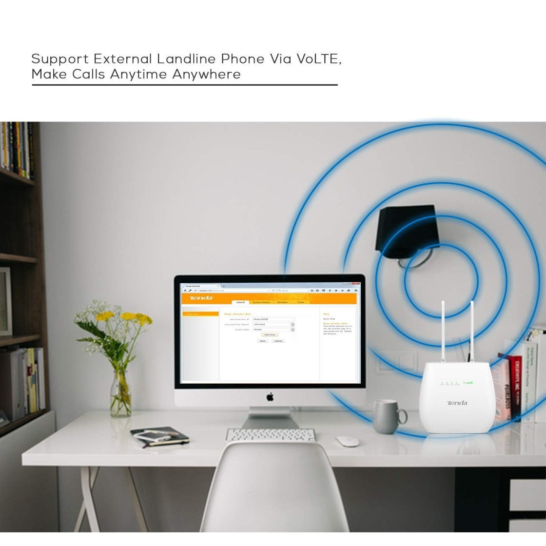 Tenda 4G680V2.0 3G/4G N300 4G LTE and Volte Router SIM Based