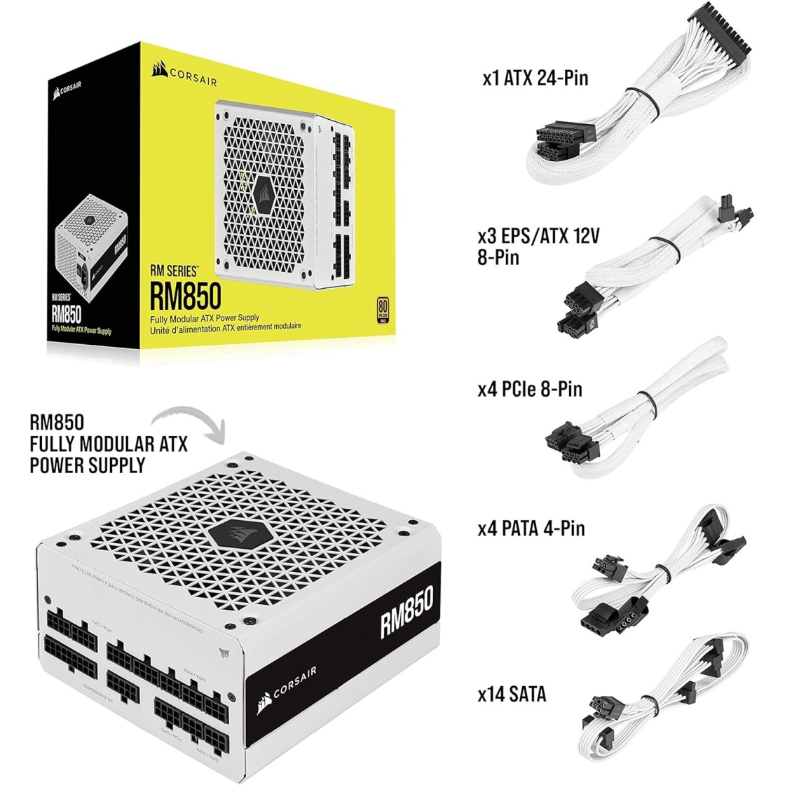 Corsair RM850 White 80 PLUS Glod ATX Power Supply